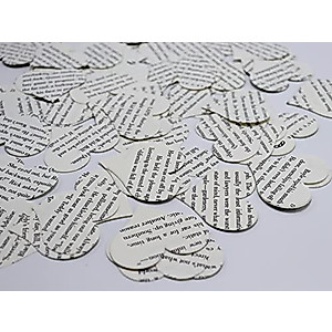 Book Page Heart Confetti 2 Inch Shapes Classic Novel 200 Piece Party Decorations Literary Theme Wedding Decor