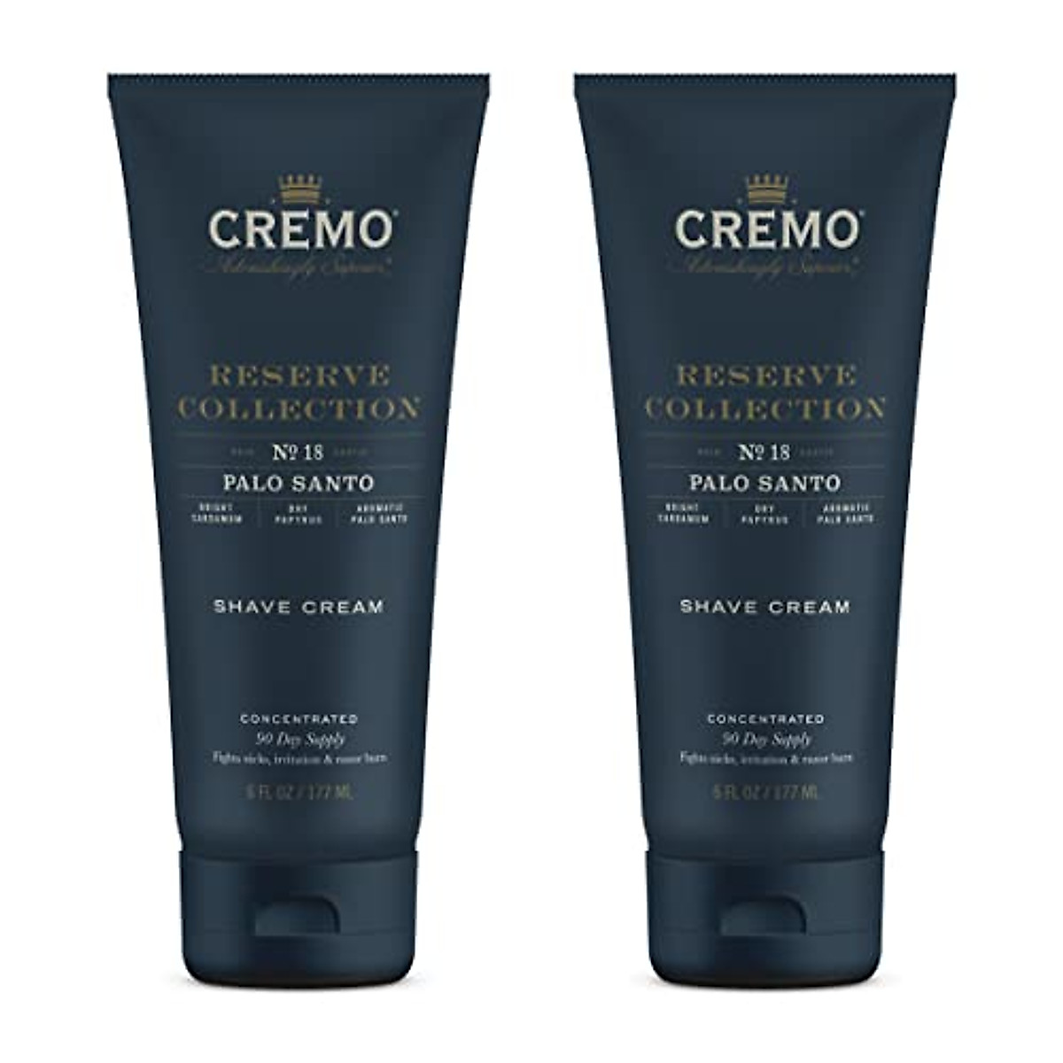 Cremo Barber Grade Palo Santo (Reserve Collection) Shave Cream, Astonishingly Superior Ultra-Slick Shaving Cream Fights Nicks, Cuts and Razor Burn, 6 Fl Oz (2 Pack)