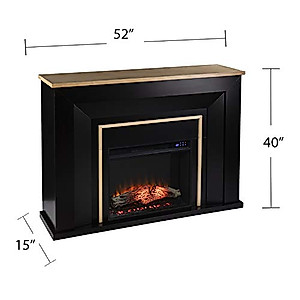 SEI Furniture Cardington Electric Fireplace, Black/Natural