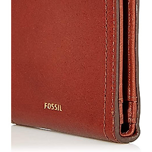 Fossil Women's Logan Leather Wallet RFID Blocking Small Bifold, Brown (Model: SL7829200)