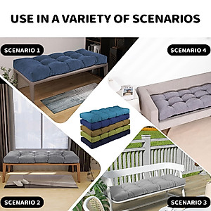 ENTROPOWER Custom Bench Cushion Outdoor/Indoor Water Resistant Bench Pad Durable Thicken Porch Swing Cushions Bay Window Seat Piano Bench Cushion Sofa Chair Cushions (Star Sea Grey, Custom Size)