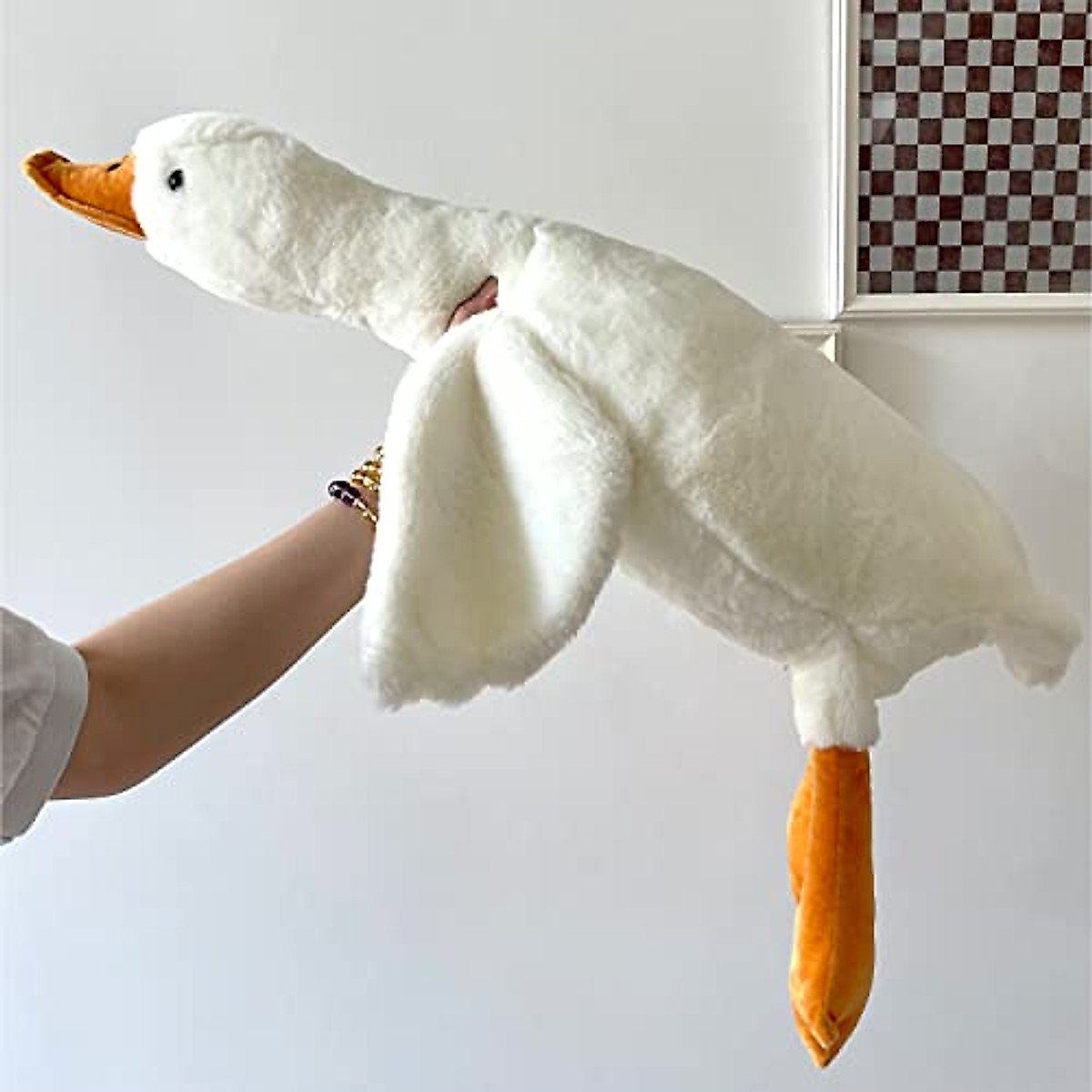 Tanha Goose Plush, Goose Stuffed Animal, White Stuffed Goose, Soft and Cute Duck Plush Gift for Kids and Adults（35 inch, 90cm）
