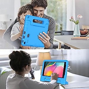 LTROP for Samsung Galaxy Tab A 8.0 Case 2019 SM-T290/T295, Tab A 8.0 2019 Case for Kids, Shockproof Light Weight Handle Stand Galaxy Tab A 8.0 inch 2019 Kids Case Without S Pen - Blue