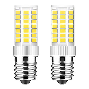 E17 LED Bulb Dimmable, 5W Microwave Oven Bulb, Daylight White 6000K, 40W Halogen Bulb Replacement for Microwave, Over Stove Appliance, Range Hood, Refrigerator, E17 Intermediate Base (2 Pack)
