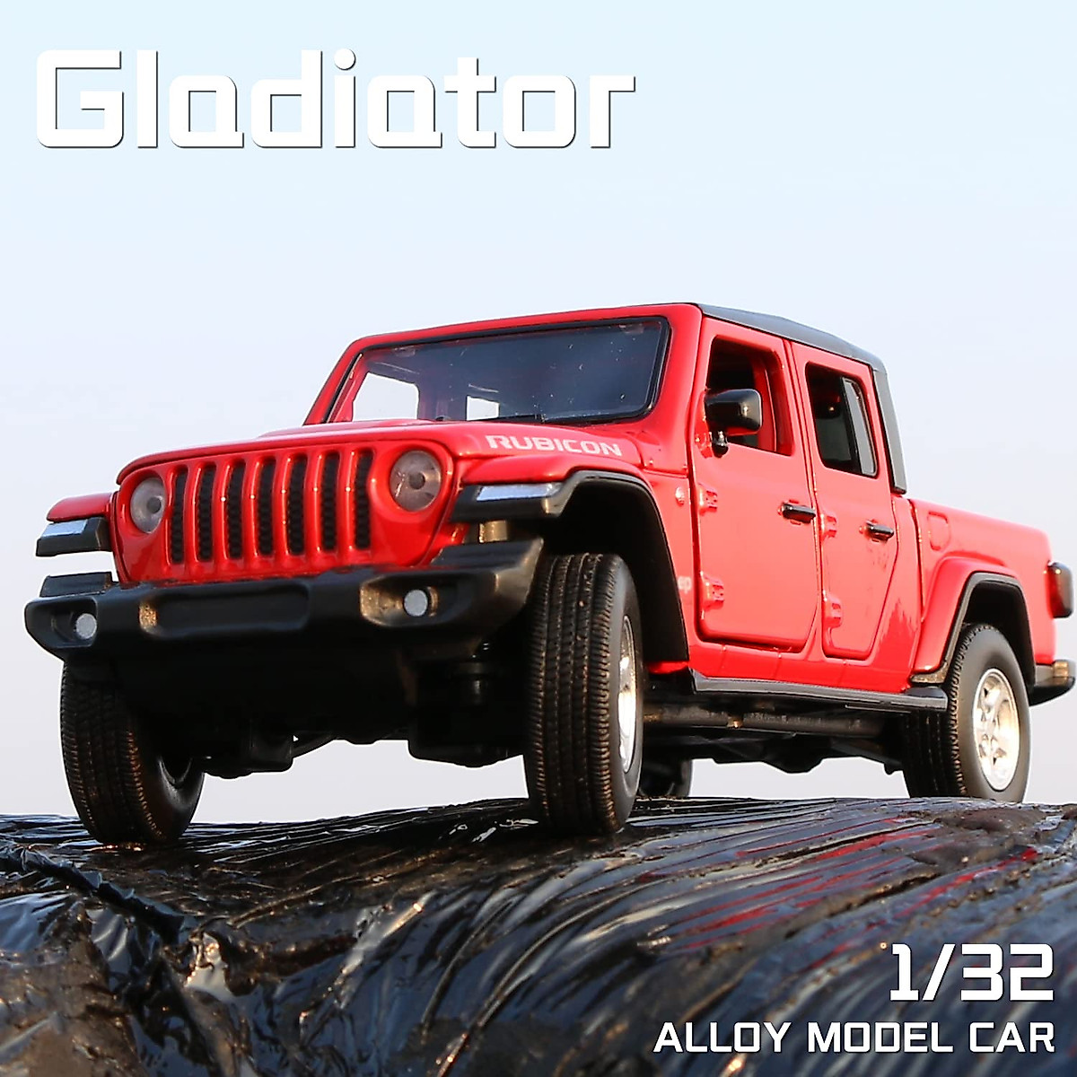 JACKIEKIM 1:32 Alloy Pull Back Car Diecast Model Truck for gladiatar,Collection, Mini Simulation Vehicles Toys for Kids,Boyfriend,Young Peoples Gift（RED）