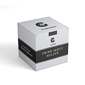 GLOCHYRA Dryer Sheets Holder with Lid for Laundry room Decor Dryer Sheet Container Farmhouse Style Metal Dryer Sheets Dispenser Comes with 2 Mesh laundry Bag (Gray)