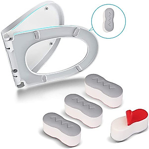 QUUPY 8PCS Toilet Seat Bumpers Universal Lid Bidet Replacement Bumper Kit Seat Spacers Attachment Replacement Stabilizers for WC Cover