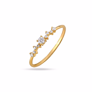 CARATRIO Engagement Rig for Women,14k Solid Gold Lab grown Cluster Ring for Wedding |Bridal gold ring promise ring |Jewellery Gift | Birthday Gift For Gold (4, Yellow Gold)
