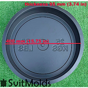 Molds Plates Set 5 pcs Molds CONCRETE WEIGHT PLATES BARBELL DISCS OLYMPIC LIFTING D55 (45Lb)