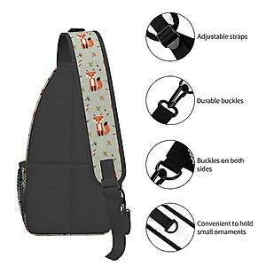 Cute Fox Sling Backpack, Multipurpose Crossbody Shoulder Bag Travel Hiking Daypack For Men Women
