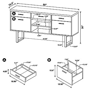 Coaster Home Furnishings Lawtey 5-Drawer Credenza with Adjustable Shelf Cappuccino