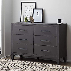 Edenbrook Bedroom-Six Drawer-Modern Design-Easy Assembly, Grey Dresser, 15x19x24 inches