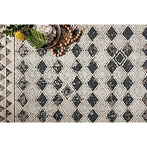 Justina Blakeney x Loloi Yeshaia Collection YES-02 Black/Neutral Transitional 7'-9" x 9'-9" Area Rug