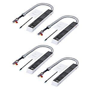 LEONLITE 25W LED Emergency Driver, 100-347VAC, 170VDC Output, UL Listed, Emergency Driver with Battery Backup, Fit for 25W-200W LED Fixtures, 90mins Power Supply for High Bay Lights, Pack of 4