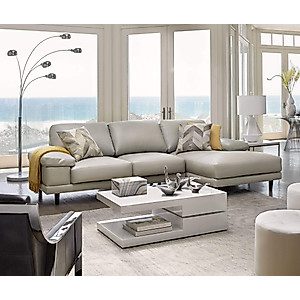 Possini Euro Design Infini Modern Mid Century Arched Floor Lamp Standing 5-Light 78" Tall Chrome Silver Metal Marble Base Swivel Dome Shade Decor for Living Room Reading House Family Bedroom Home