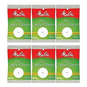 White Disc Coffee Filter, 100 Count (Pack of 6)