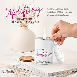 Boxzie Thank You Box for Women - Gratitude Candle & Soap Gift Basket Set - Thoughtful Appreciation Gifts for Coworkers, Employee, Secretary, Hostess, Teacher, Friends, Boss