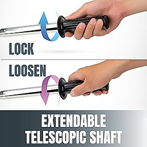 POWERTEC 71033 Extendable Wall and Floor Roller for Vinyl Flooring, Linoleum, Carpet, LVP, Veneer and Wall Covering, Flooring Roller Tool with Extendable 17 Inch to 27 Inch Handle, 1 pack