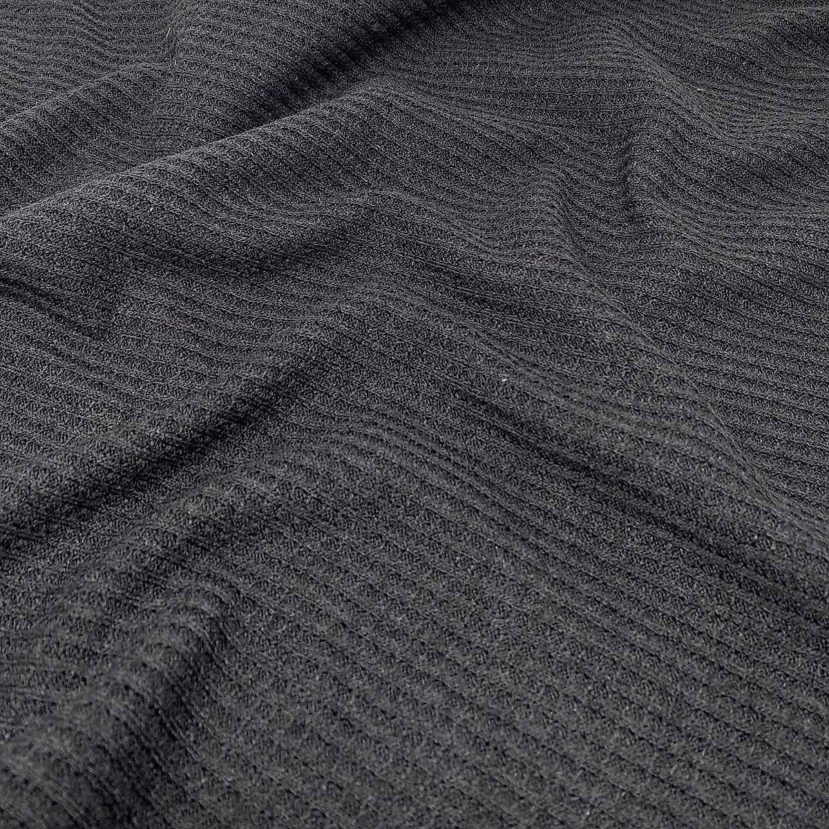 Waffle Sweater Knit Sold by The Yd by Elotex International Fabric (Black)