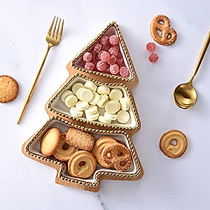 Pampa Bay Golden Salerno Christmas TreeSection Server, Porcelain, 11" x 8" x 1.75"