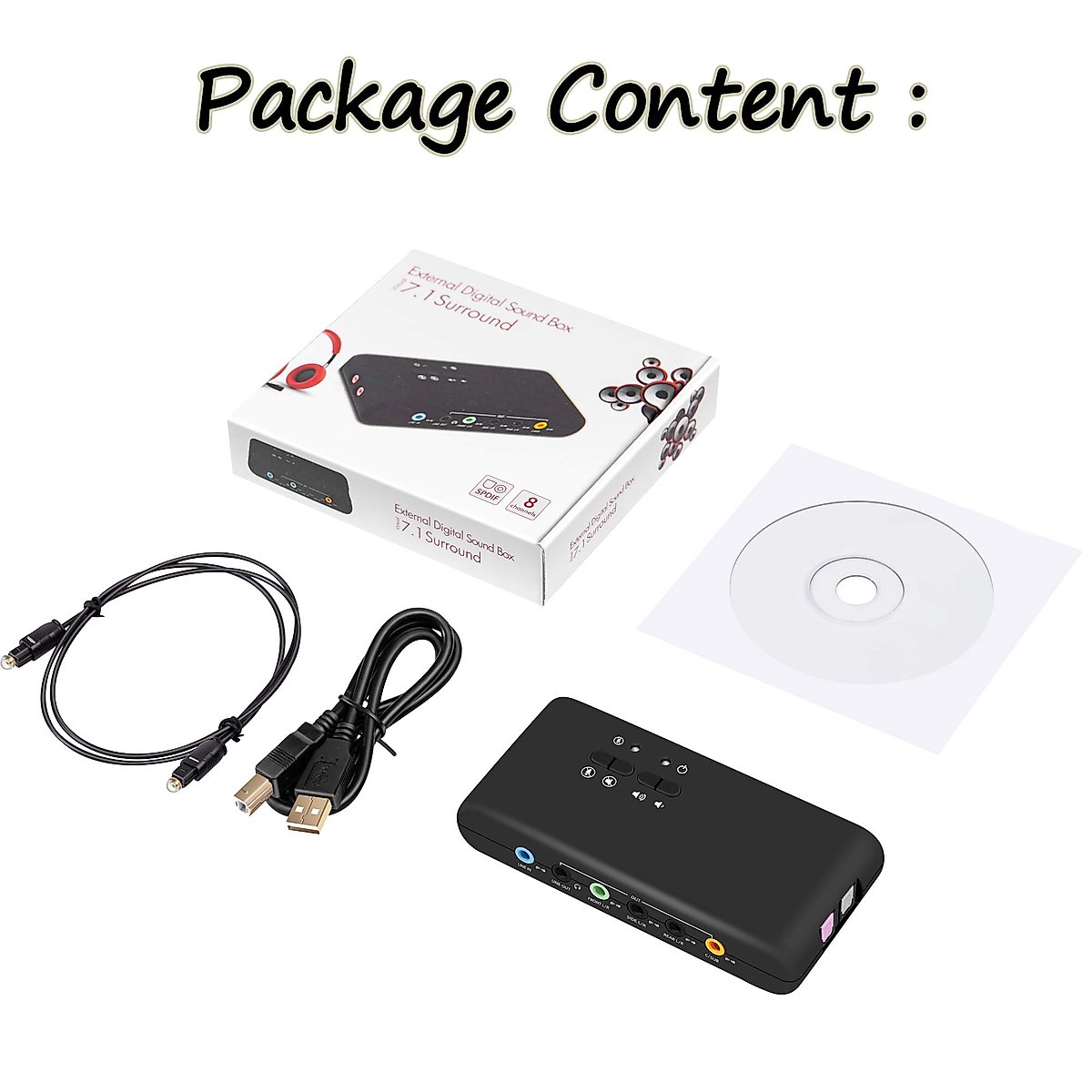 LEAGY USB 7.1 External Sound Card (8-Channel) - 7.1 Channel USB Soundbox - Dynamic 3D Surround Sound - UP to 8 Speakers - Simultaneous Recording and Playback - Analog and Digital Audio Equipment
