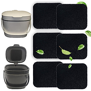 PurifyLogix Universal 6 Pack Odor Filters Activated Carbon Filters Replacement for Most Compost Bin, Compatible with Compost Bin Indoor Kitchen Compost Bucket 0.75/1.75 GAL (Universal)