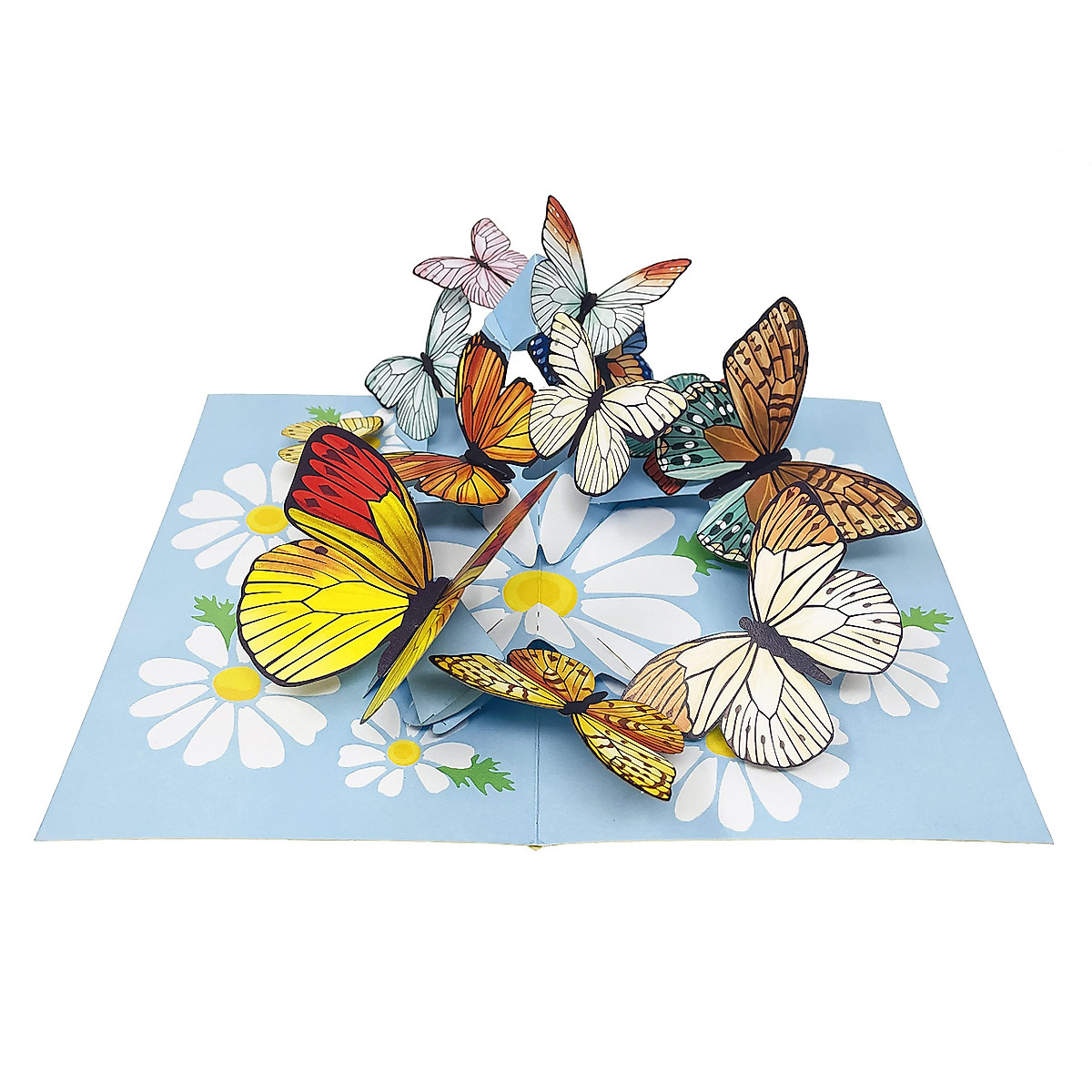 Gorgeous Butterflies,3D Pop Up Greeting Card For All Occasions,Love, Birthday, Christmas, Mother's Day, Good Luck, Congrats, Get Well,Message Note for Personalized,Thick Envelope, Fold Flat
