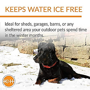 K&H Pet Products Thermal-Bowl Outdoor Heated Dog Bowl Blue 96 Ounces