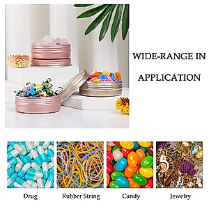 0.5 oz Screw Top Aluminum Tin Jar with Screw Lid and Blank Labels (Rose Gold - Pack of 32)