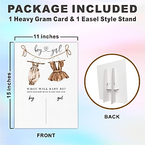 11"X 15" Gender Reveal Signature Voting Self-Standing Sign, Retro Baby Clothes, What Will Baby Be? Guess He Or She Game For Baby Shower Party, Party Favor & Decoration-A04