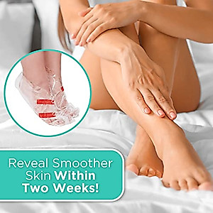 DERMORA Foot Peel Mask - 2 Pack of Regular Size Skin Exfoliating Foot Masks for Dry, Cracked Feet, Callus, Dead Skin Remover - Feet Peeling Mask for baby soft feet, Original Scent