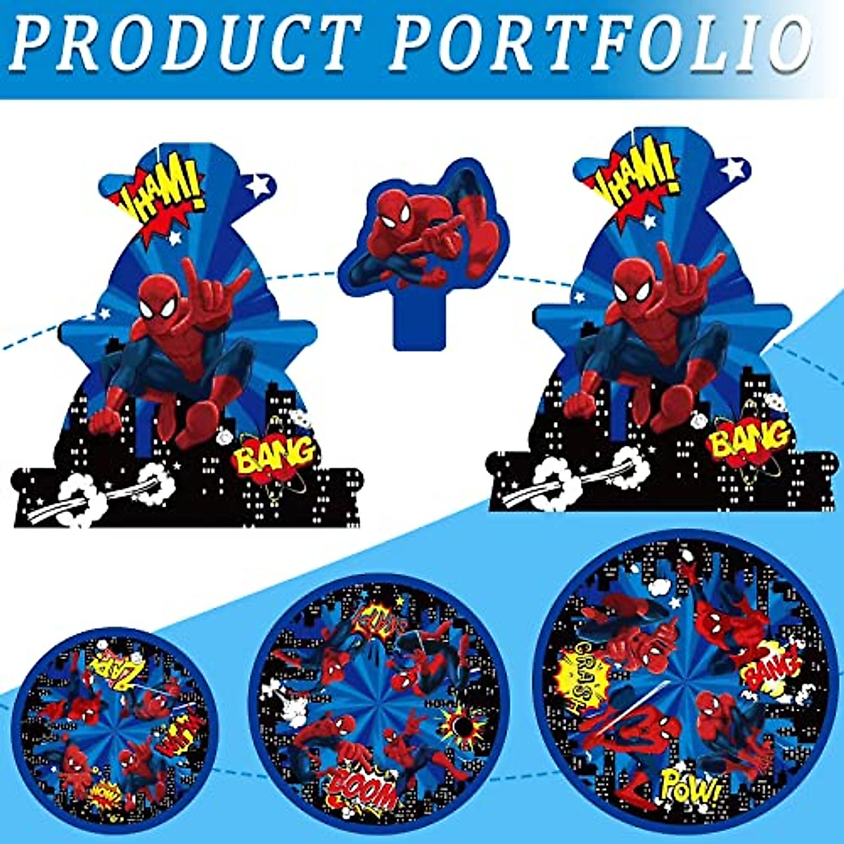 3 Tier Spider Cupcake Stand Spider Hero Cardboard Cupcake Holder Spider Themed Party Table Centerpieces Decorations for Boys Girls Fans Birthday Party Supplies