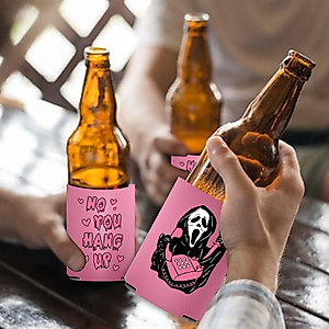 HOMEZZO 12 Pcs Halloween Party Can Cooler, No You Hang Up Halloween Ghost Drink Sleeves for Halloween Party Favors Trick or Treat Supplies Wacky Horror Party