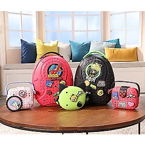 Miraculous Ladybug - Pop n' Swop Cat Noir Green Crossbody Bag with 4 Clip-on Badges, Cat Paw Zipper, Adjustable and Detachable Strap, Removable Ears, Lightweight Durable Waterproof Purse (Wyncor)