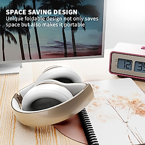 LETTON L13 Wireless Gaming Headset for PC, PS4, Nintendo Switch, Long Lasting Battery Up to 40 Hours, 7.1 Surround Sound, Memory Foam, Detachable Noise Cancelling Microphone with(White Gold)