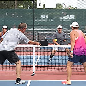 2 Pickleball Nets in 1 – PLAYABOUTS Duo – Set up 22 ft Regulation Size or 11 ft Half Court – Versatile Portable Pickleball Net System for Indoor/Outdoor Pickle Ball Games on Court, Driveway, Backyard