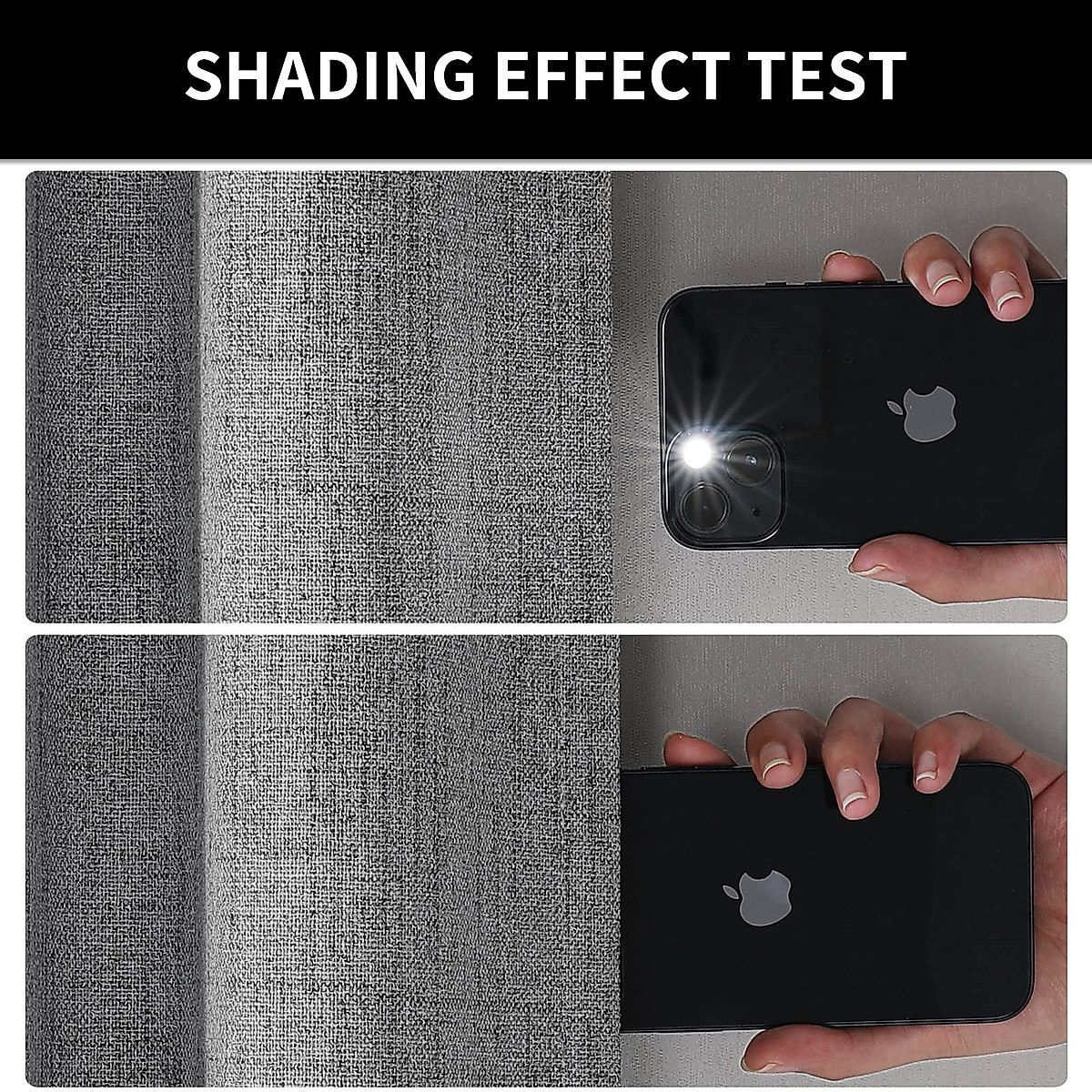 Joydeco 100% Blackout Curtains 108 inches Long Natural Linen Drapes 2 Panels Set Burg for Bedroom Living Room Black Out Darkening Curtain Thermal Insulated Back tab Rod Pocket(52x108 inch,Light Grey)