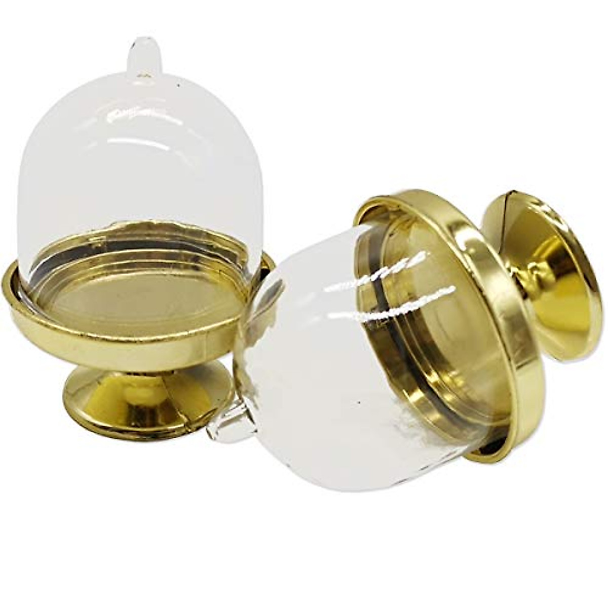 TIHOOD 12PCS Mini Cupcake Stand, Tiny Cake Dome with Clear Plastic for Chocolate, Cheese, Coconut Macaroons, Rum Balls, Candies & More!