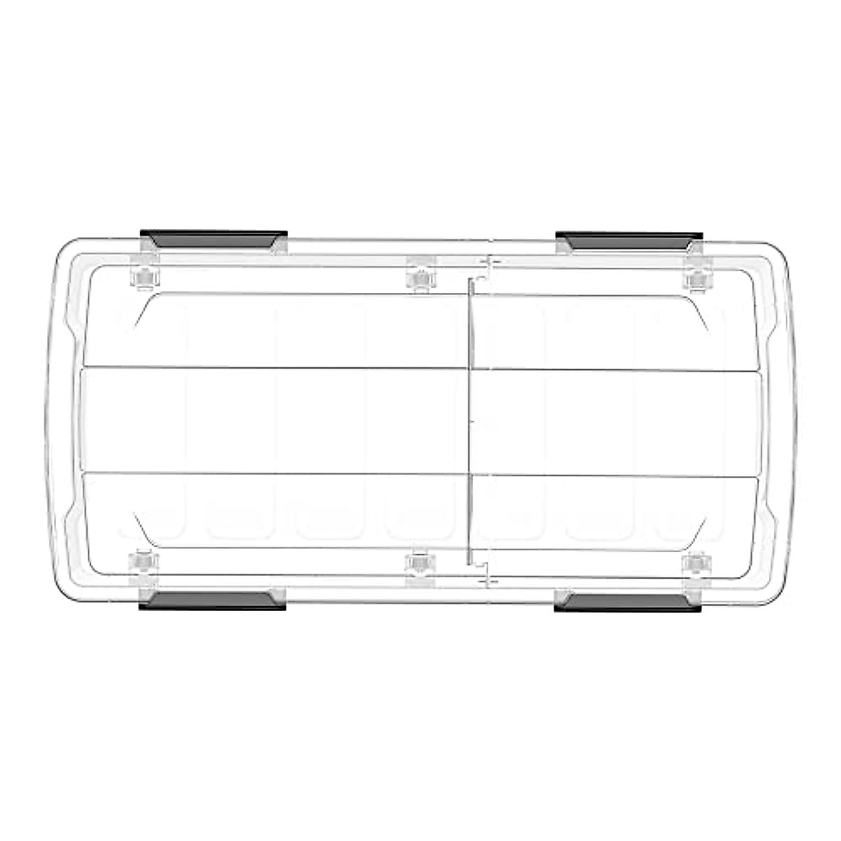 Cetomo Set of 50L*4 Under Bed Storage Container with Lids Storage Container With Durable Buckles Multipurpose Container Chest Wheeled With Lids (C0152*4)