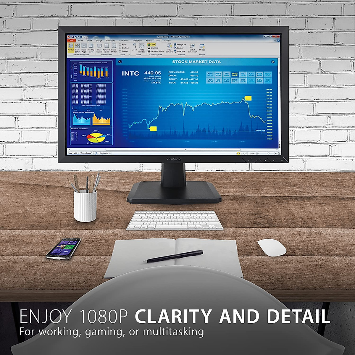 ViewSonic VA2452SM 24" 1080p LED Monitor DisplayPort, DVI, VGA (Renewed)