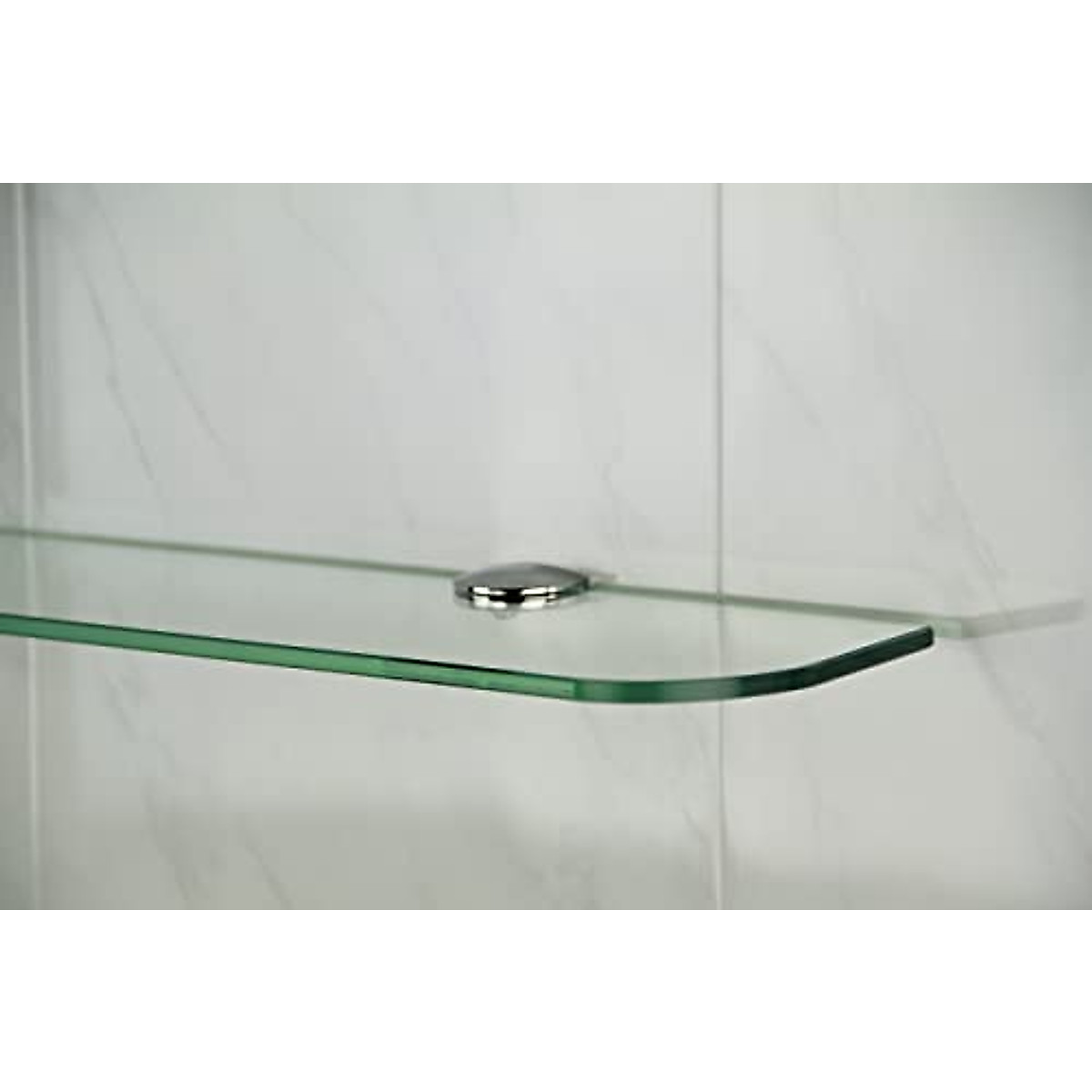 BSM Marketing Glass Shelf with Curved Corners 3 Sizes 300mm 400mm 500mm and 3 Colours Clear White Black Bathroom Kitchen Bedroom (500mm x 100mm, Clear)