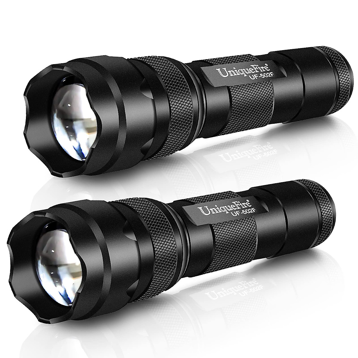 UniqueFire Bright Flashlight T6 LED Handheld Tactical Pocket Mini Penlight丨 5 Modes Waterproof Handheld Torch Portable Small Lanterna for Diary Lighting Hurricane Camping (Pack of 2)