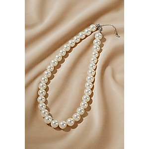 BABEYOND Round Imitation Pearl Necklace Wedding Pearl Necklace for Brides