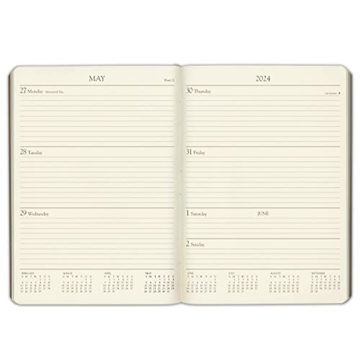 2024 Gallery Leather Desk Weekly Planner - Acadia Black - 8x5.5"