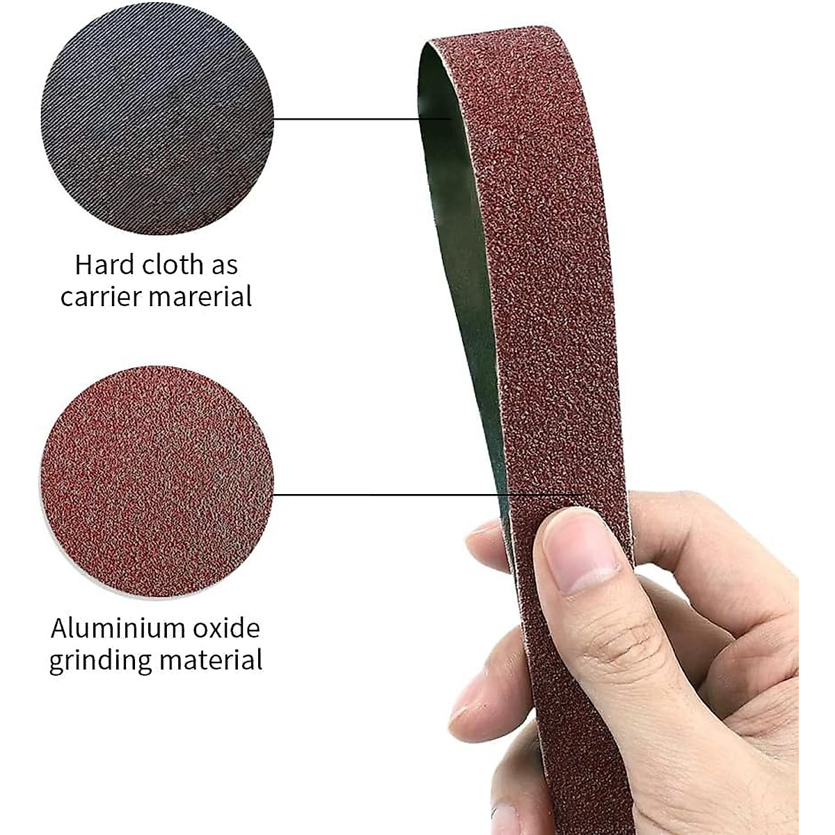 1x 42 Inch 80 Grit Sanding Belt | Premium Aluminum Oxide Sanding Belt | Premium Sander Sandpaper – 12 Pack