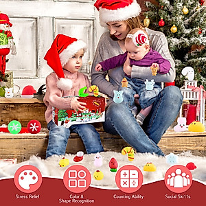 YEAH homemate 35PCS Christmas Mochi Squishy Toys, Christmas Stocking Stuffers for Kids, Squishies Party Favors Gifts Stress Reliever Toys, Treasure Box Toys for Prizes Goodie Bag Stuffers