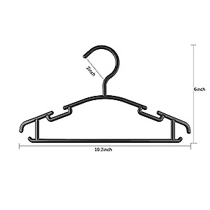 GoodtoU Black Baby Hangers for Closet Plastic Kids Hangers Black Baby Clothes Hangers Children Hangers Toddler Hangers Nursery Hangers 10.24inch (Black, 80pack)