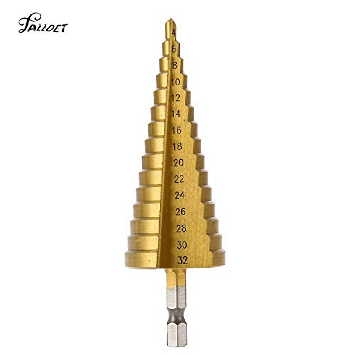 Tameco 32mm Titanium Step Drill Bit Mini Drill Hex Hole Cutter HSS Power High Speed Steel Drilling Tool Stepped Drills for Metal Wood