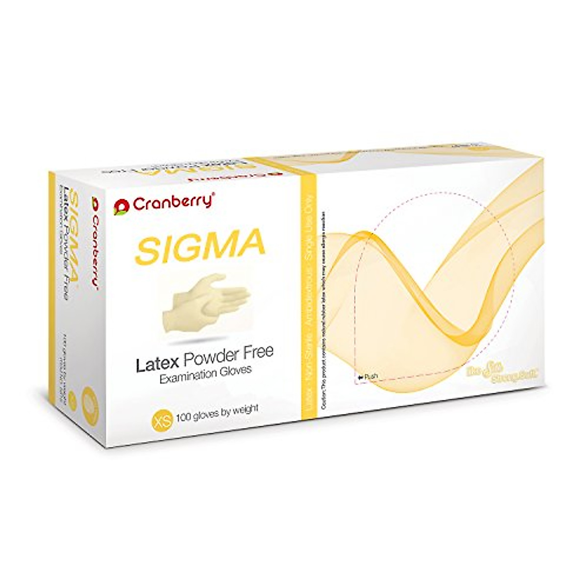 Cranberry USA Cranberry Sigma Latex Exam Gloves, Case of 1000, X-Small, 4.5 Mil
