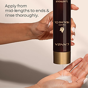 L'ANZA Keratin Healing Oil Lustrous Conditioner, Deep Conditioner for Dry Damaged Hair, Boosts Shine, Strength and Hair Health, Repair Damage and Prevent Frizz, Sulfate Free, Cruelty Free (8.5 Fl Oz)